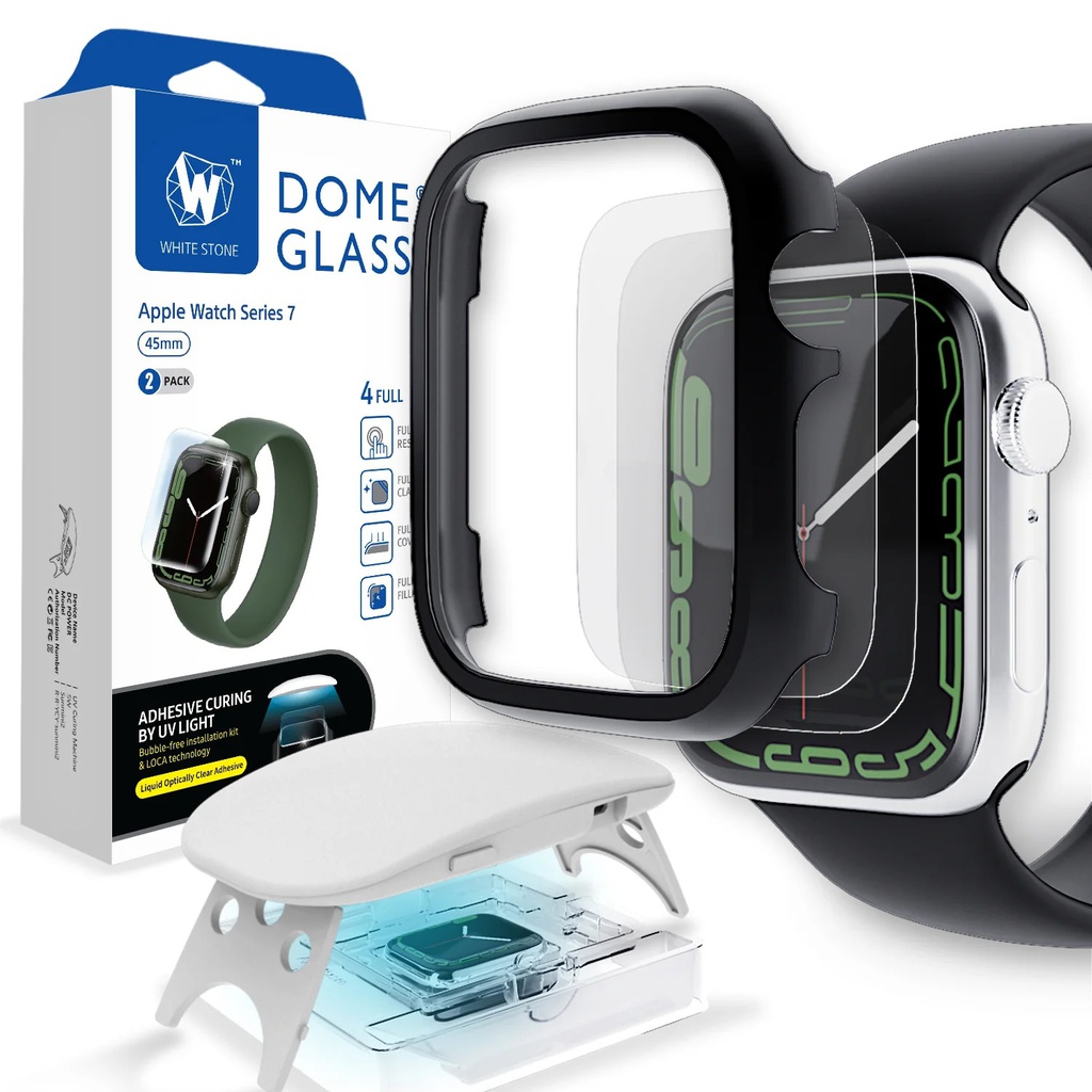 Korean Whitestone UV Dome Glass for Apple Watch 7 Series Screen ...